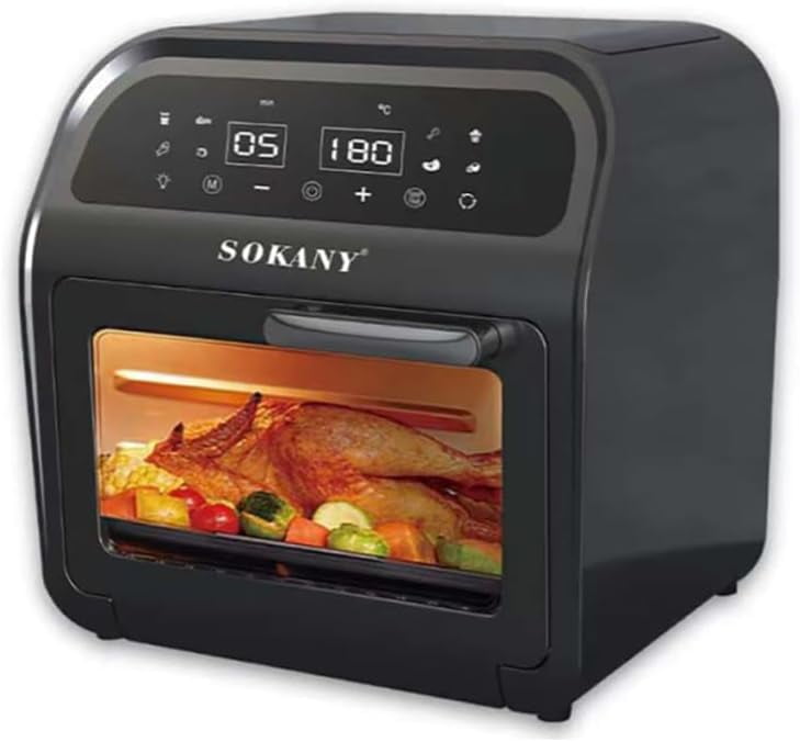 SOKANY Electric Air Fryer SK-ZG-8032, Digital with Rotisserie, Dehydrator, Oven, XL 16L, Black ...