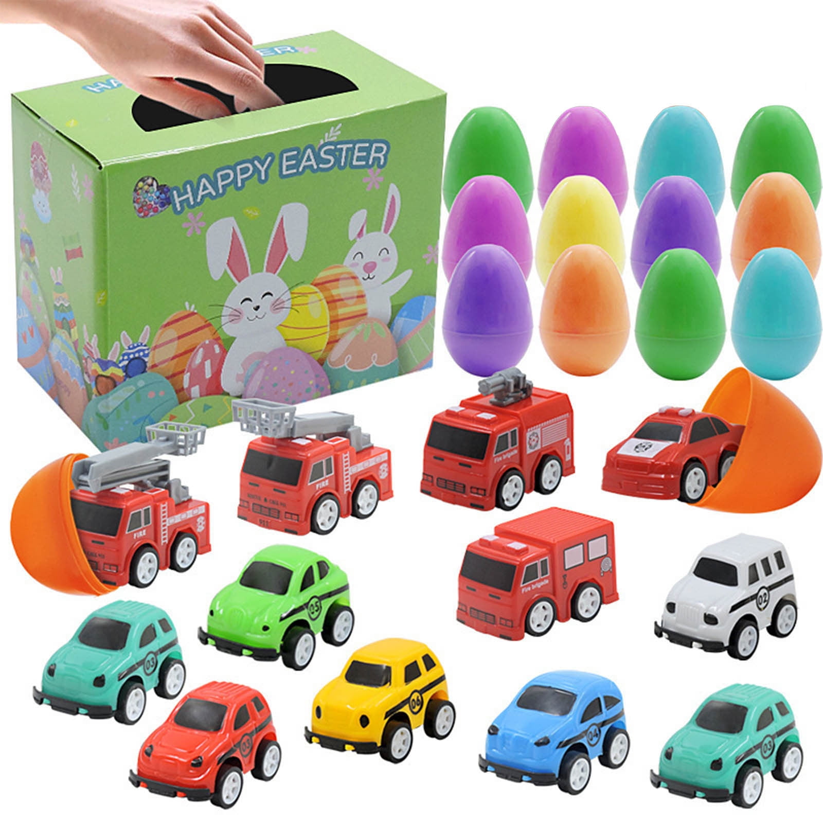 Sokhug 12PC Easter Eggs DIY Kneading Organizer Printed Open Eggs Raffle ...