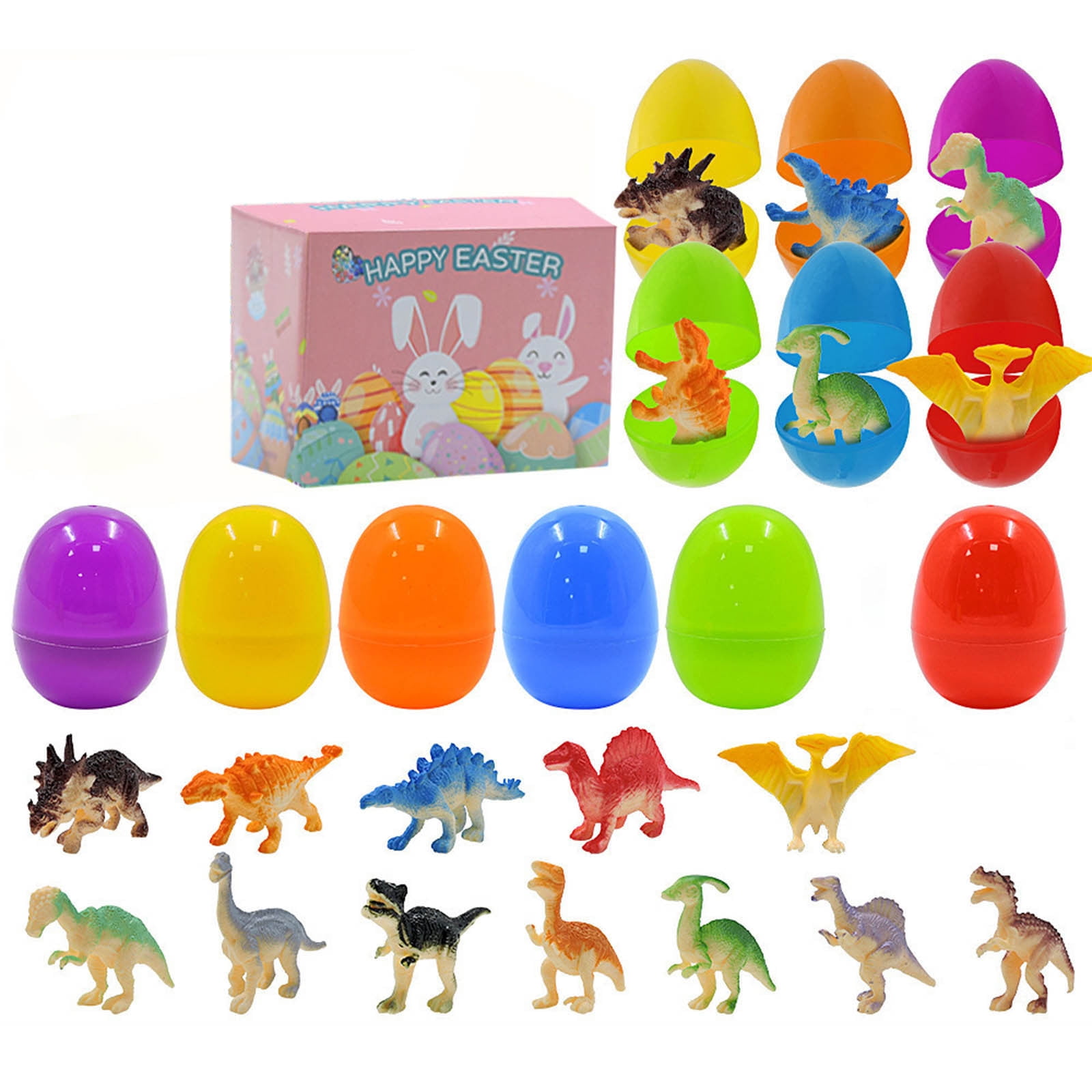 Sokhug 12PC Easter Eggs DIY Kneading Organizer Printed Open Eggs Raffle ...