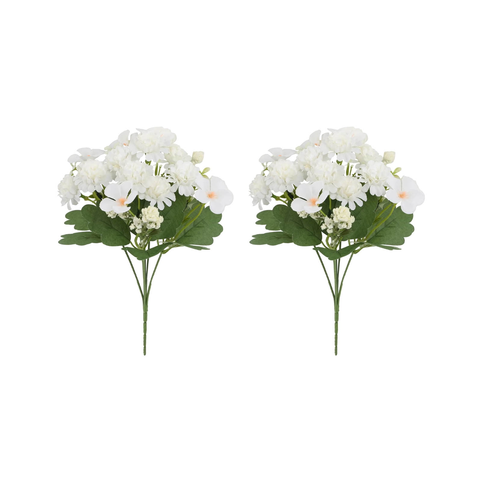 Sokhug 2 Pcs Artificial Geraniums for Outdoor Silk Flowers White ...