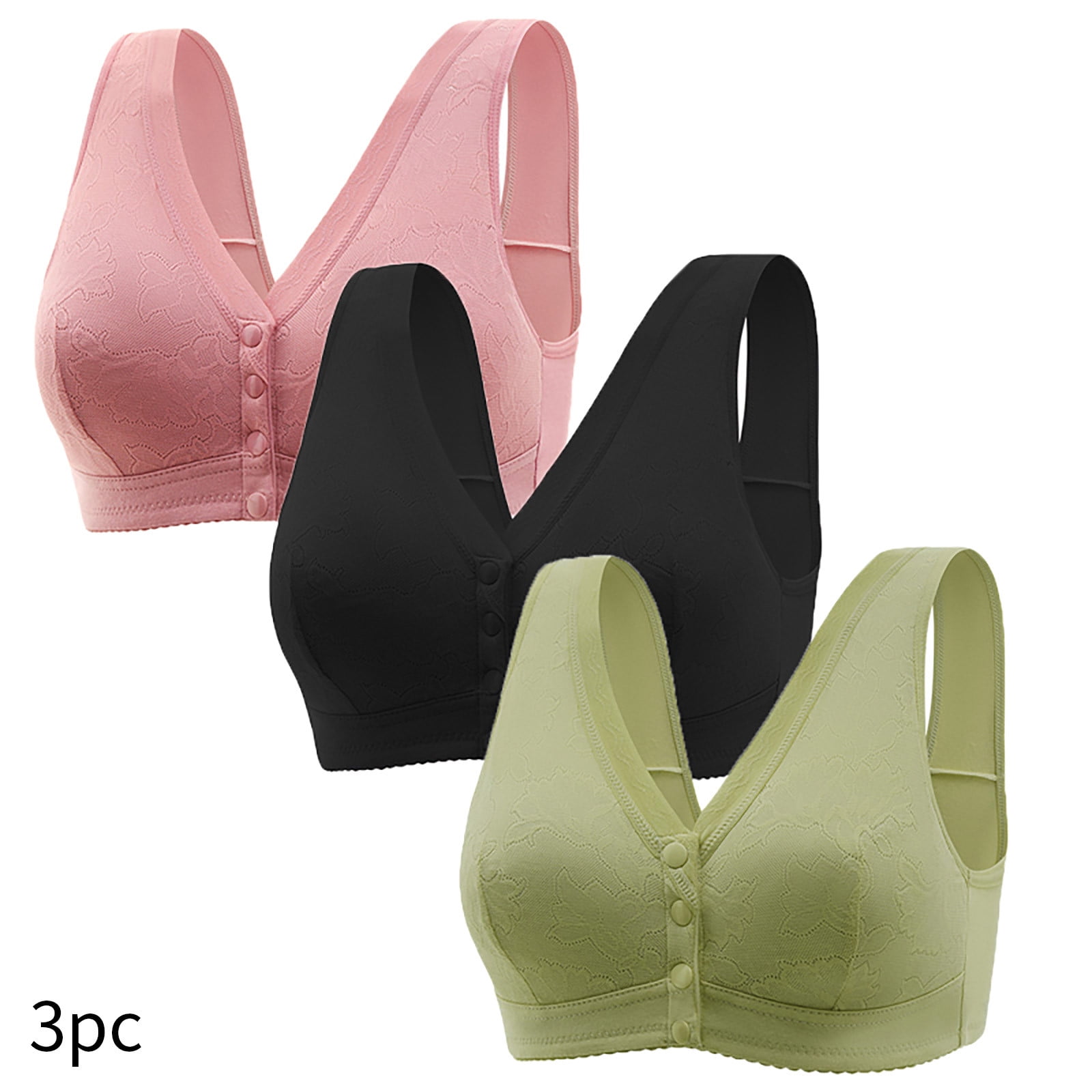 Sokhug 3PC Front Closure Compression Full Coverage Bras for Women Post Surgery Everyday ...