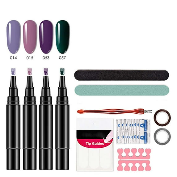 Sokhug 4-Piece Gel Nail Polish Pens + Nail Art Tools Set Chip-Resistant ...