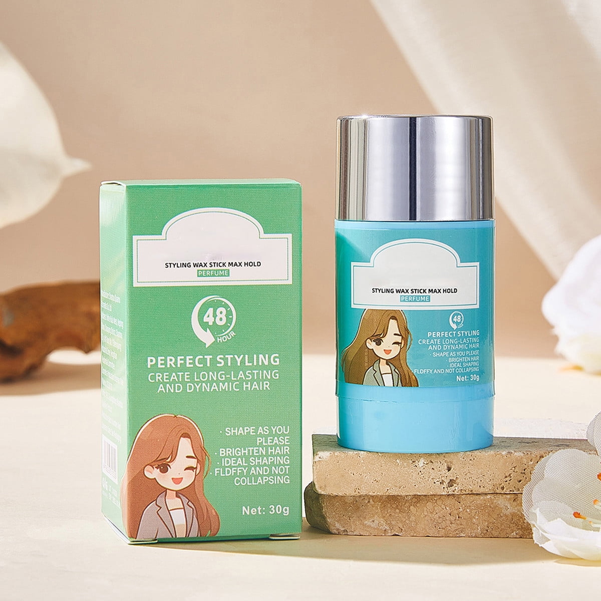 Sokhug 48H Long-Hold Hair Wax Stick Non-Greasy Formula Tames Flyaways ...