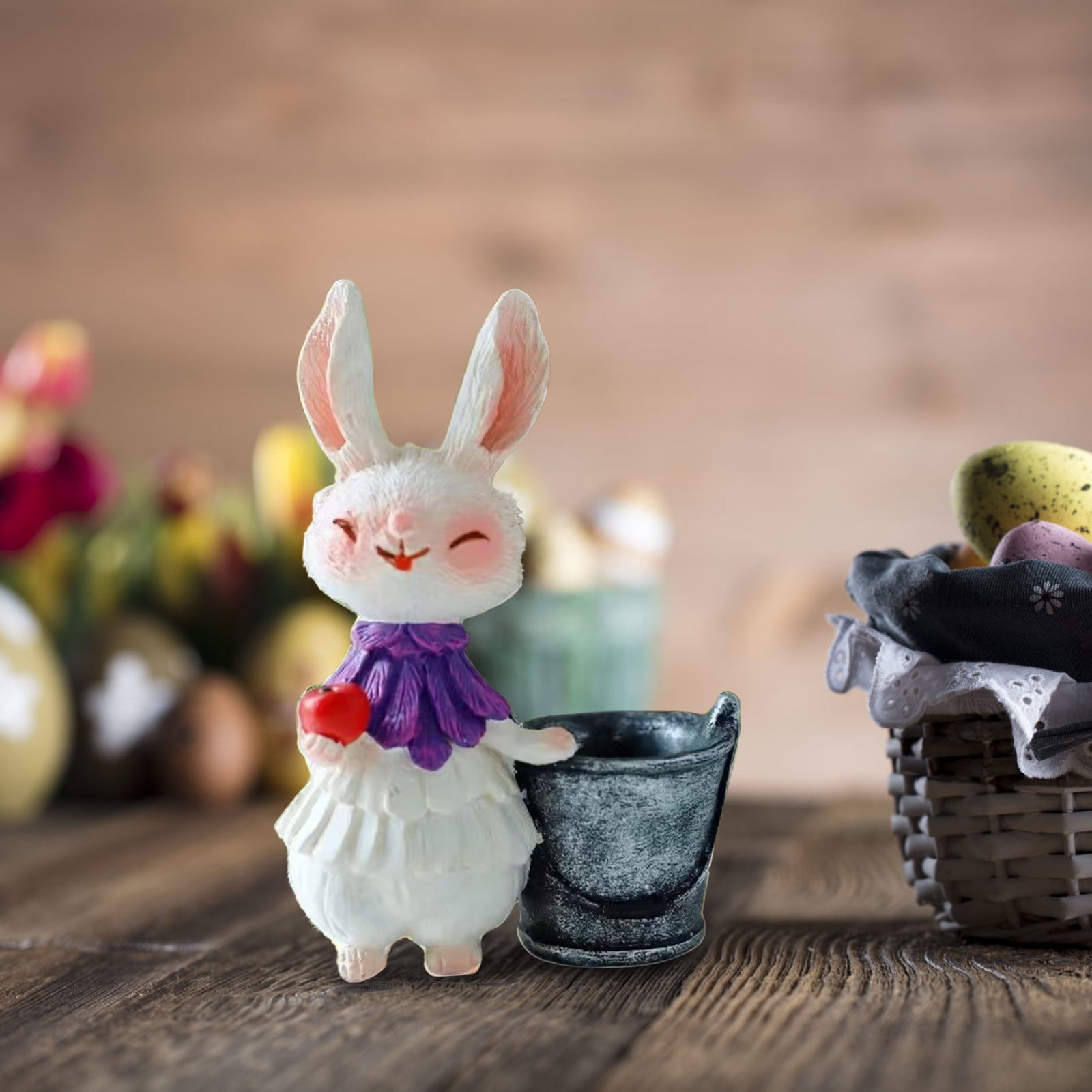 Sokhug Bunny Planter Resin Statue - Cute Rabbit Shaped Flower Pot for ...