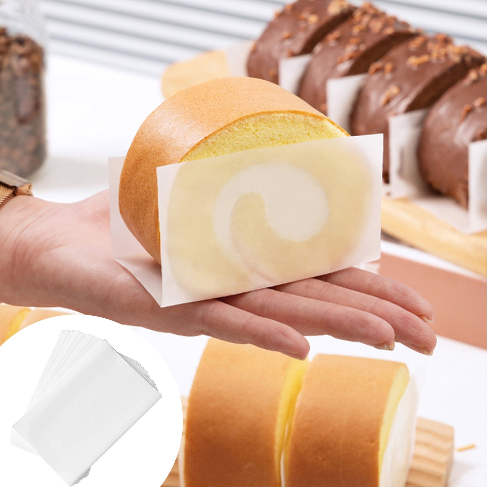 Sokhug Cake Roll Divider Paper 100 Sheets Dessert Baking Wrapping Paper ...