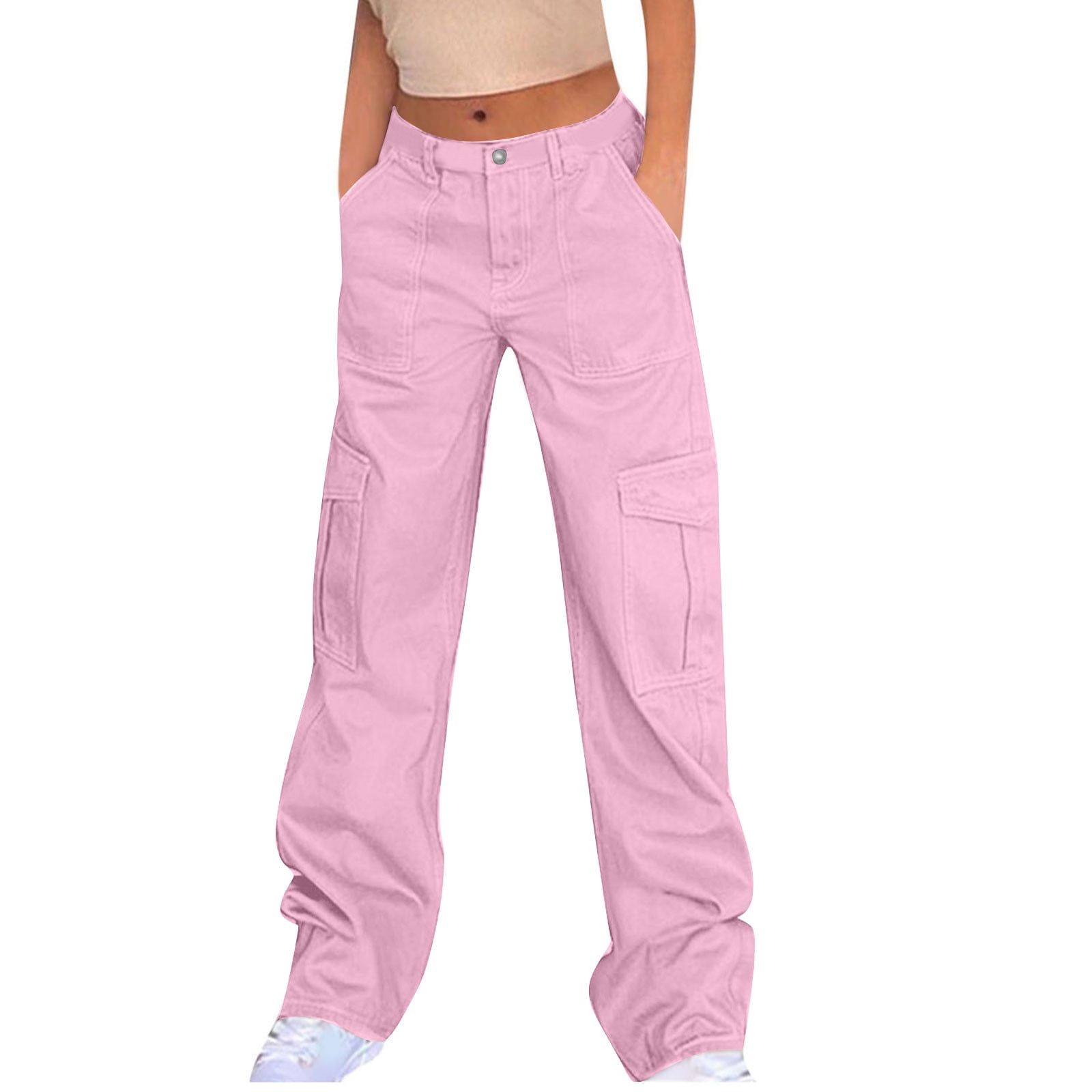 Sokhug Cargo Pants for Women High Waisted Casual Baggy Stretchy Wide ...