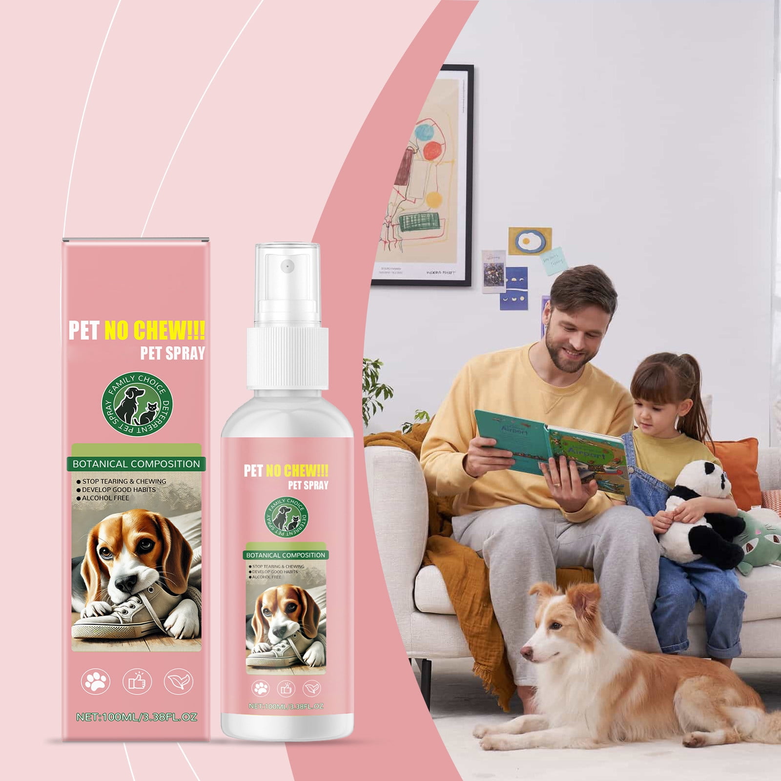 Sokhug No Chew Spray for Dogs 100ML, Bitter Apple Spray for Dogs Stop ...