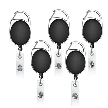 FLONOZZ Heavy Duty 2 Pcs Retractable Badge Clips, Clear Plastic Id Card ...
