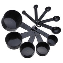 Wovilon Measuring Cups (Gray), Plastic Handle Measuring Cup Spoon Eight ...