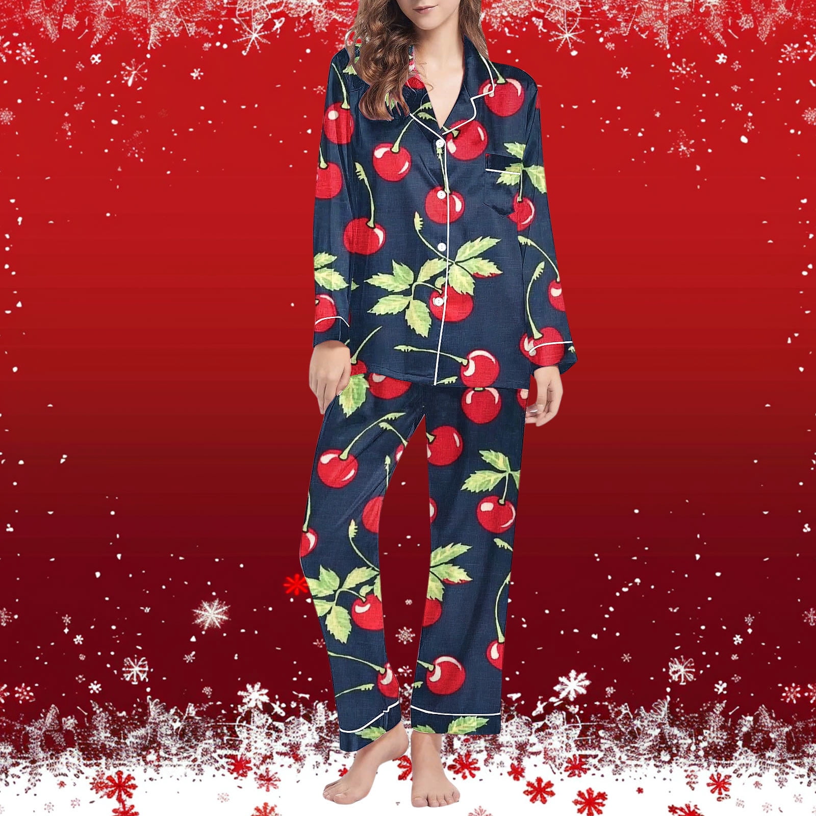 Sokhug Colorful Watercolor Cocktail Glasses Pajamas Set for Womens ...