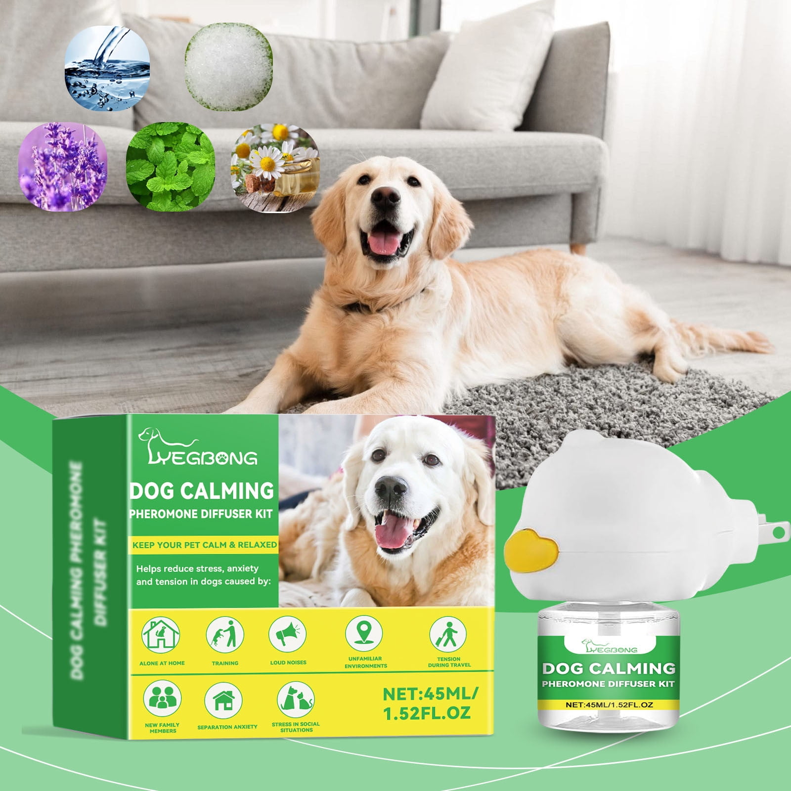 Sokhug Dog Calming Pheromones Diffuser 6 in 1 Kit Appeasing Pheromone ...