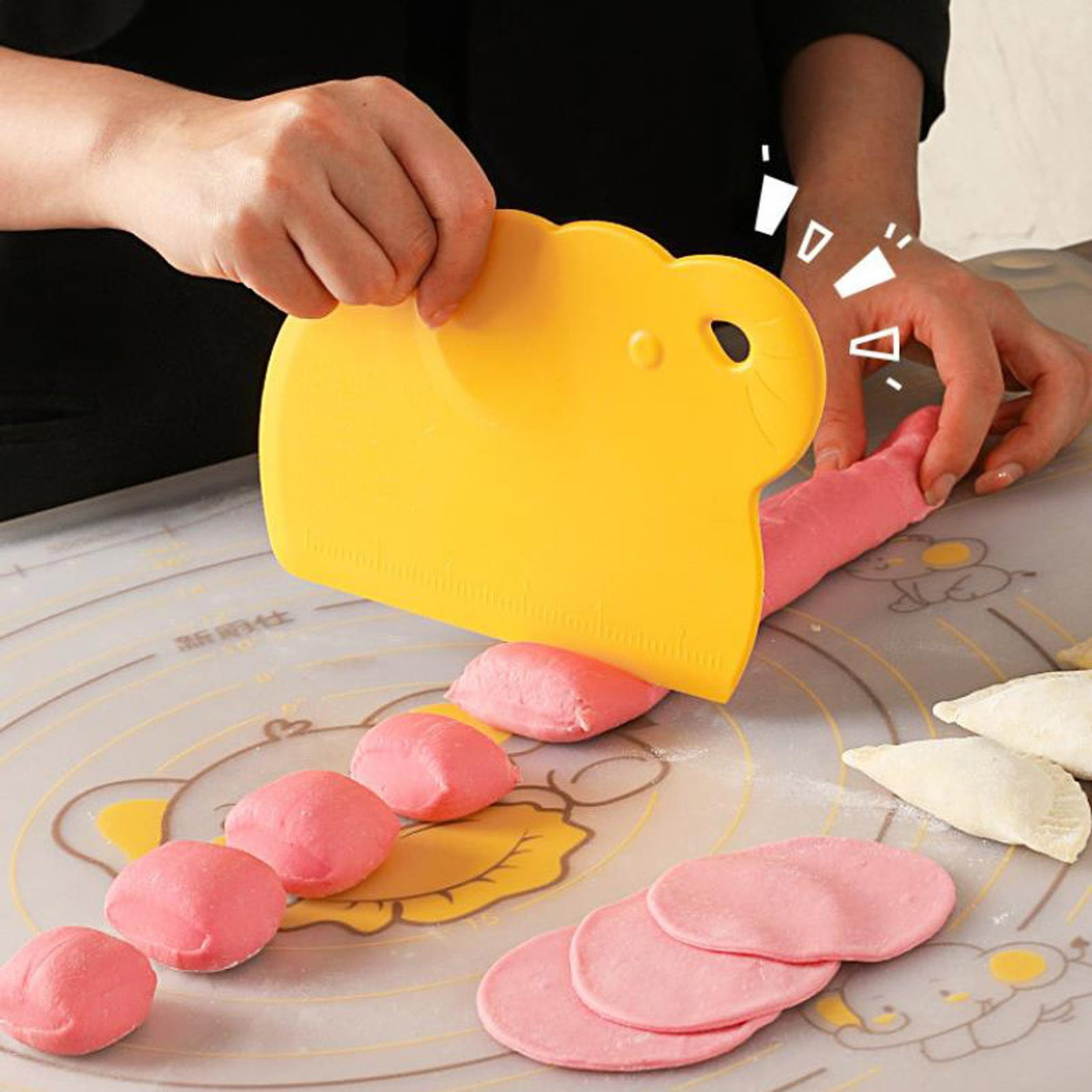 Sokhug Dough Scraper Chopper Dough Cutter with Grip, Plastic Bench ...