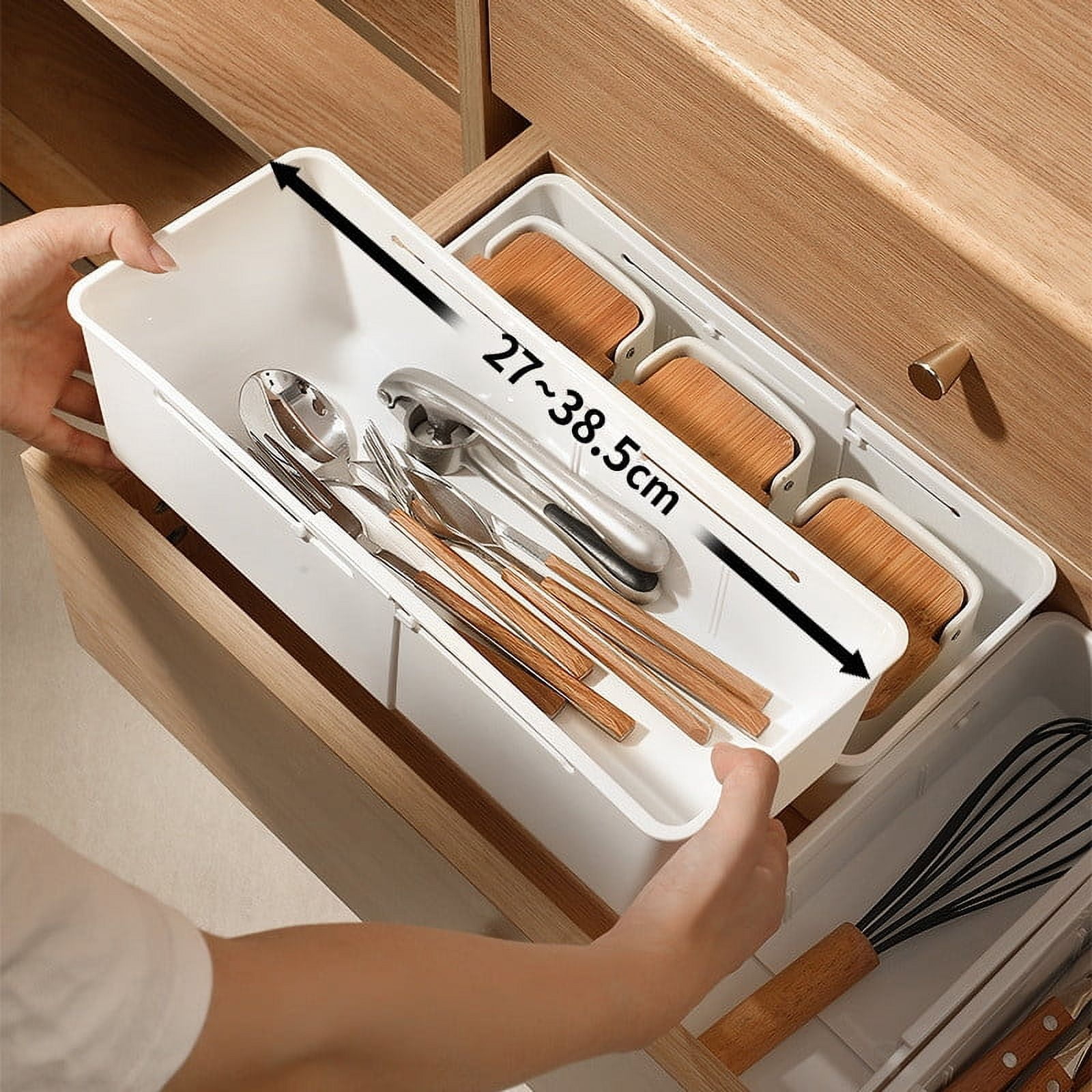 Sokhug Drawer Retractable Storage Box Cutlery Partition Storage Closet ...