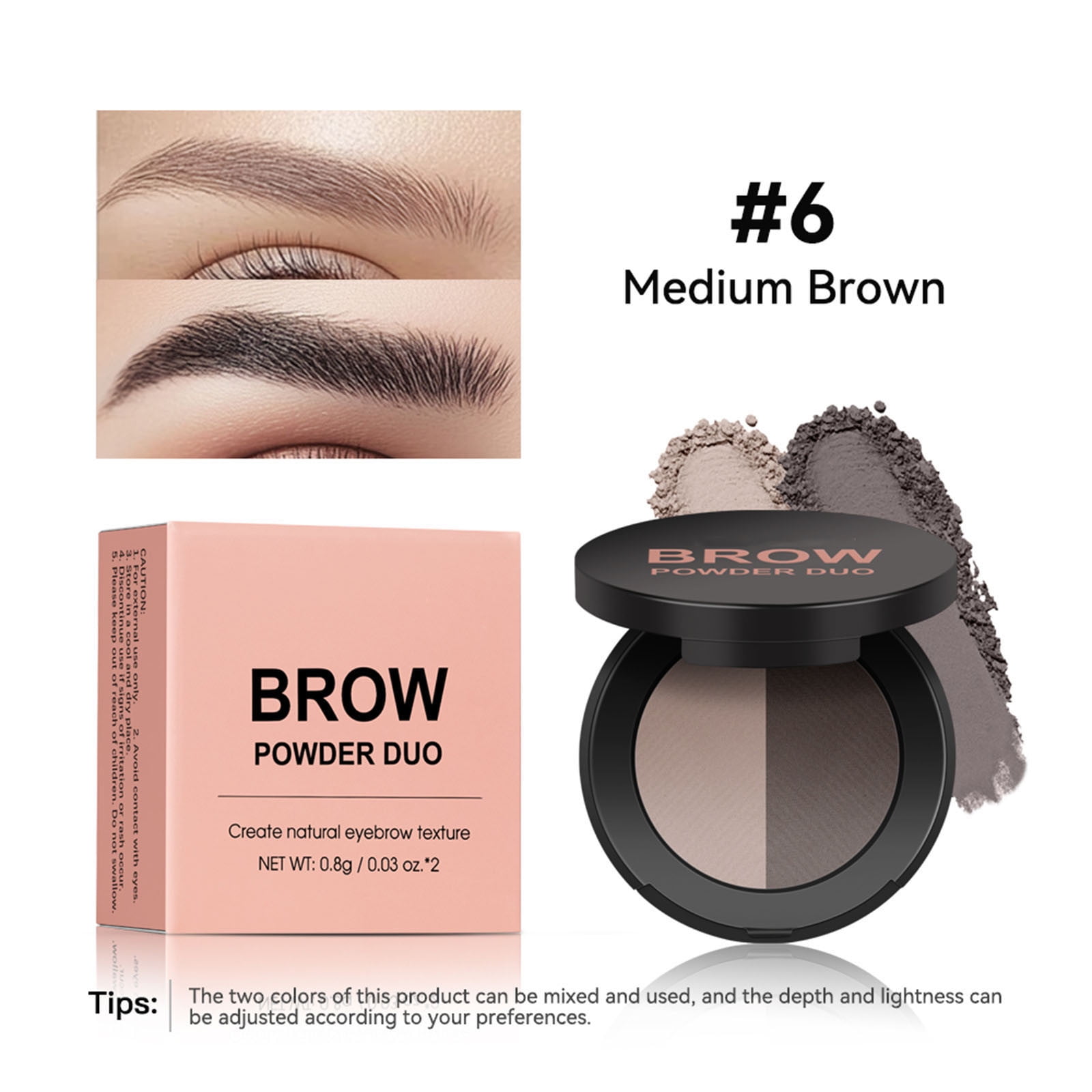 Sokhug Dual-Color Eyebrow Powder Set Precision Applicator Tool for Brow ...