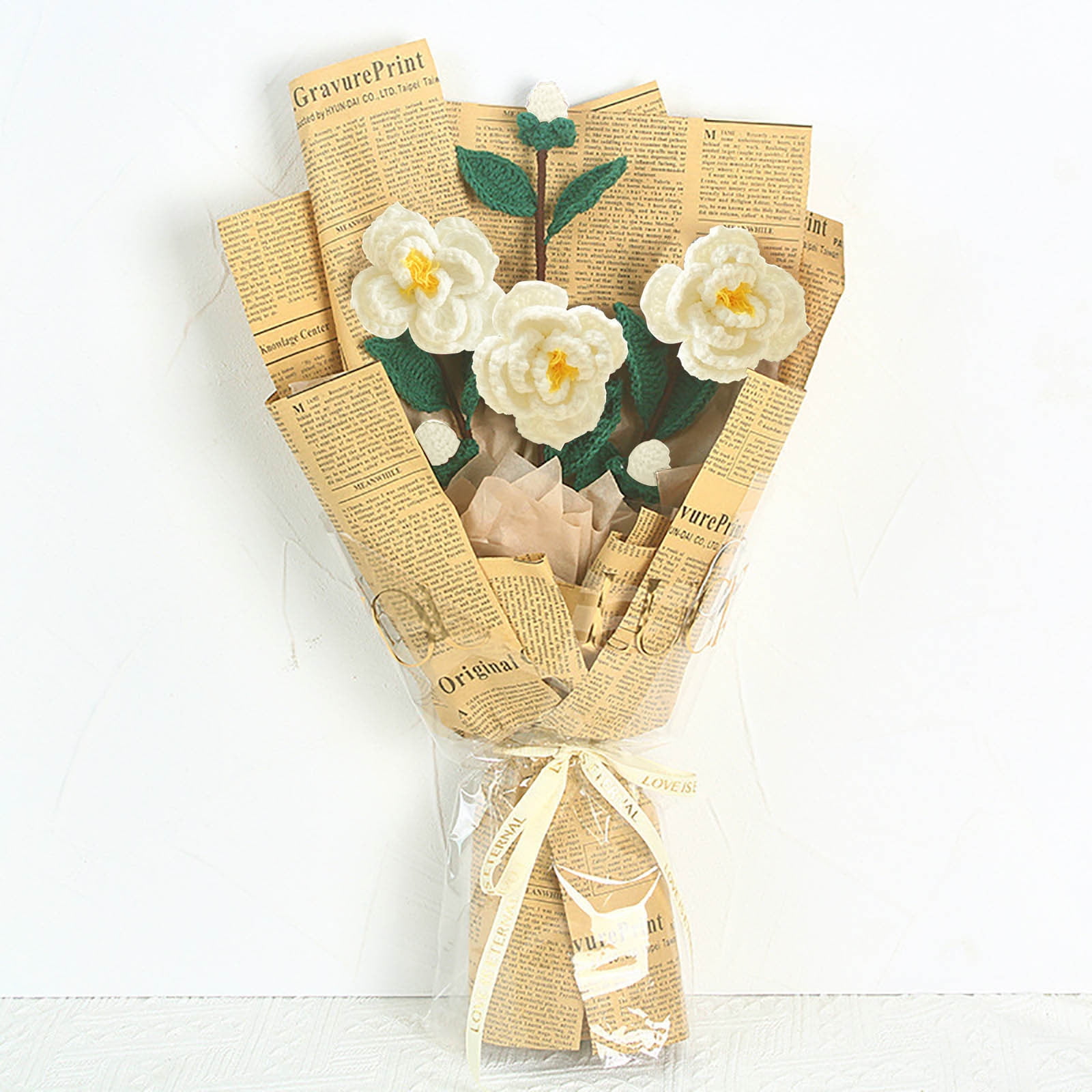 Sokhug Hand-Woven Crochet Flowers, Handmade Crochet Camellia Blossom ...