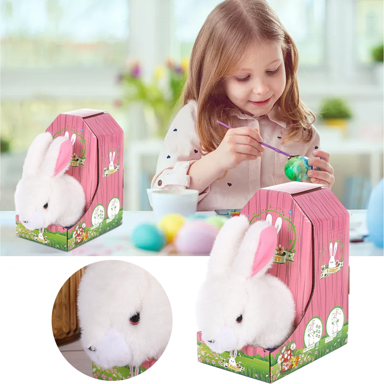 Sokhug Hopping Bunny Toys Gifts - Electronic Jumping Rabbit with Wiggle ...
