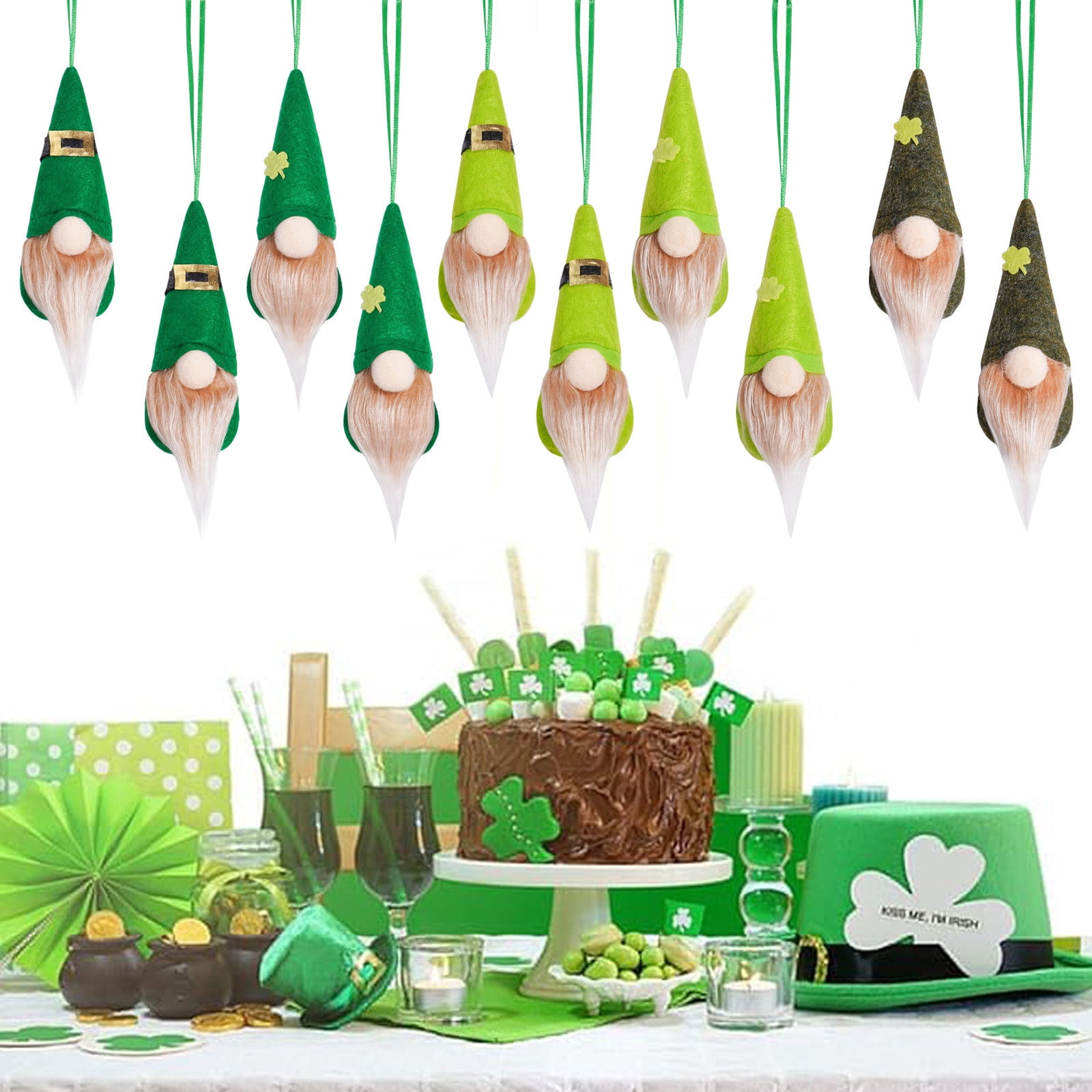 Sokhug Irish Patrick's Day Decorative Green Doll Decoration Dwarf ...