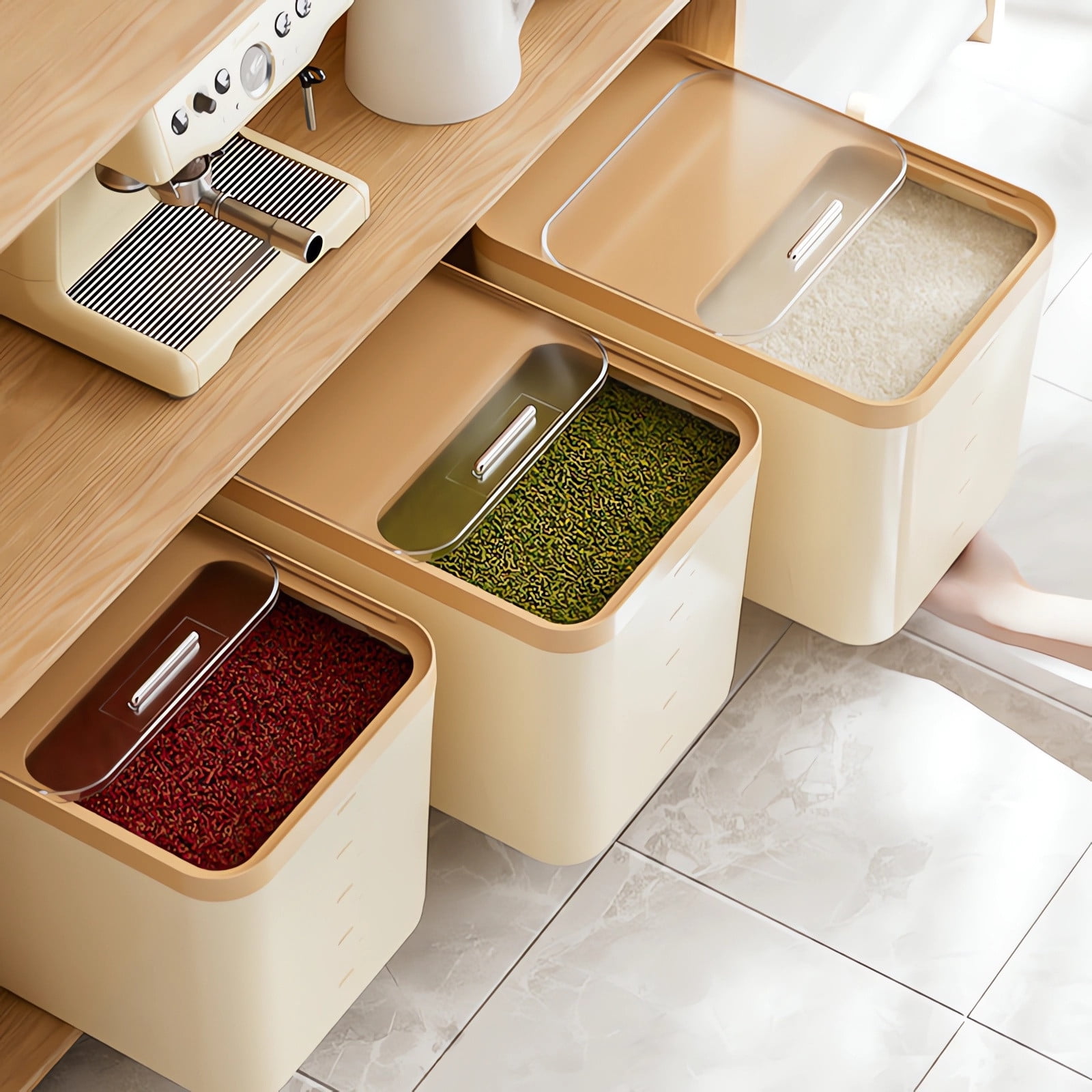 Sokhug Large Bulk Food Storage Containers with Airtight Lids for Flour ...