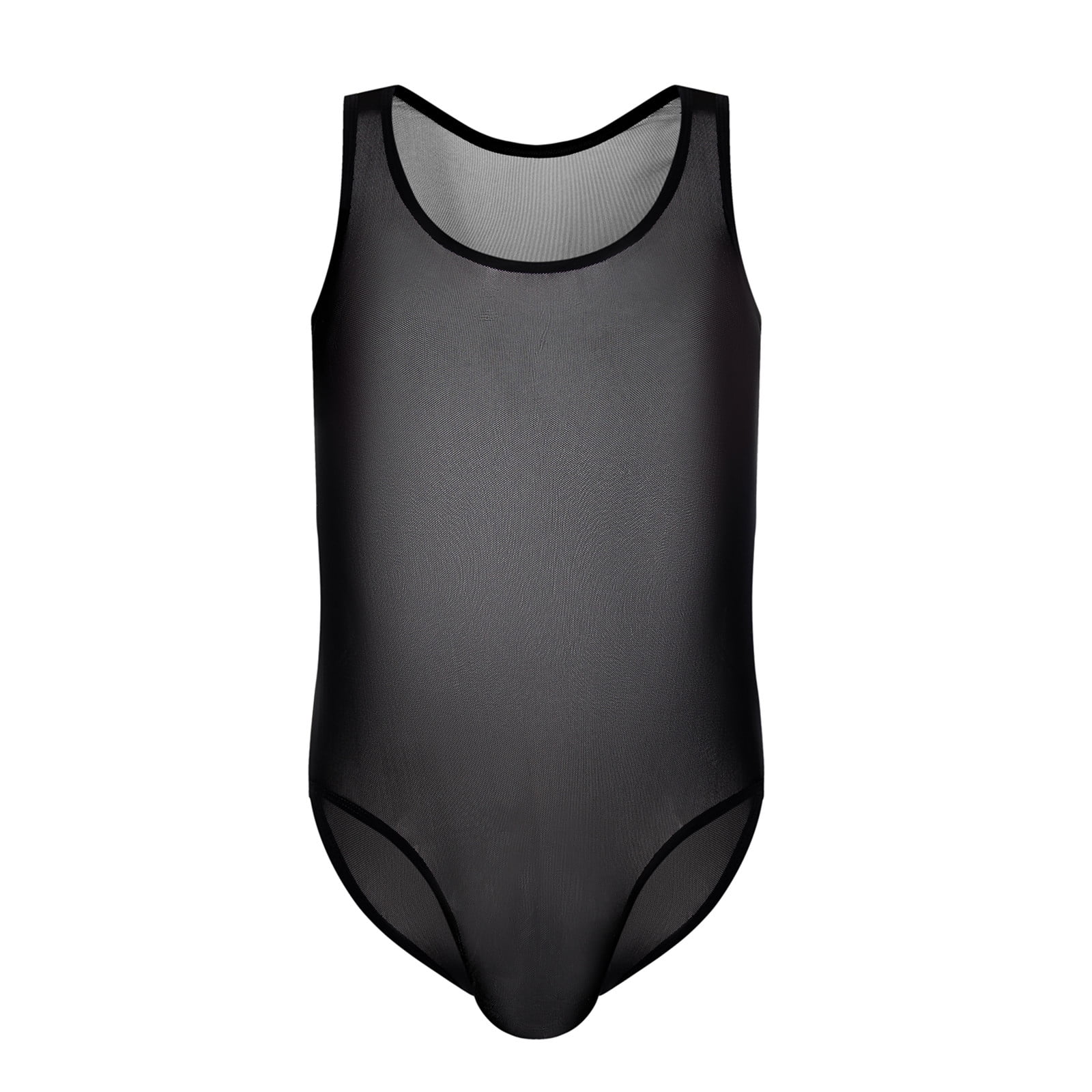 Sokhug Men's Underwear Mesh Transparent Vest Perspective Bodysuit ...