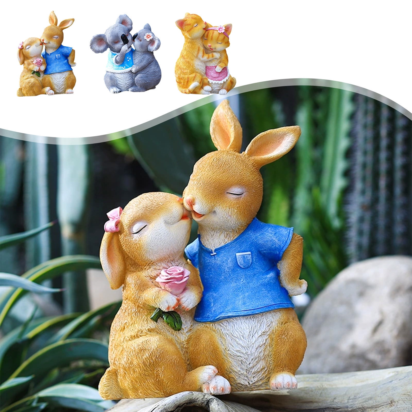 Sokhug New Bunnyt Garden Ornaments Decorative Courtyard Outdoor Resin ...