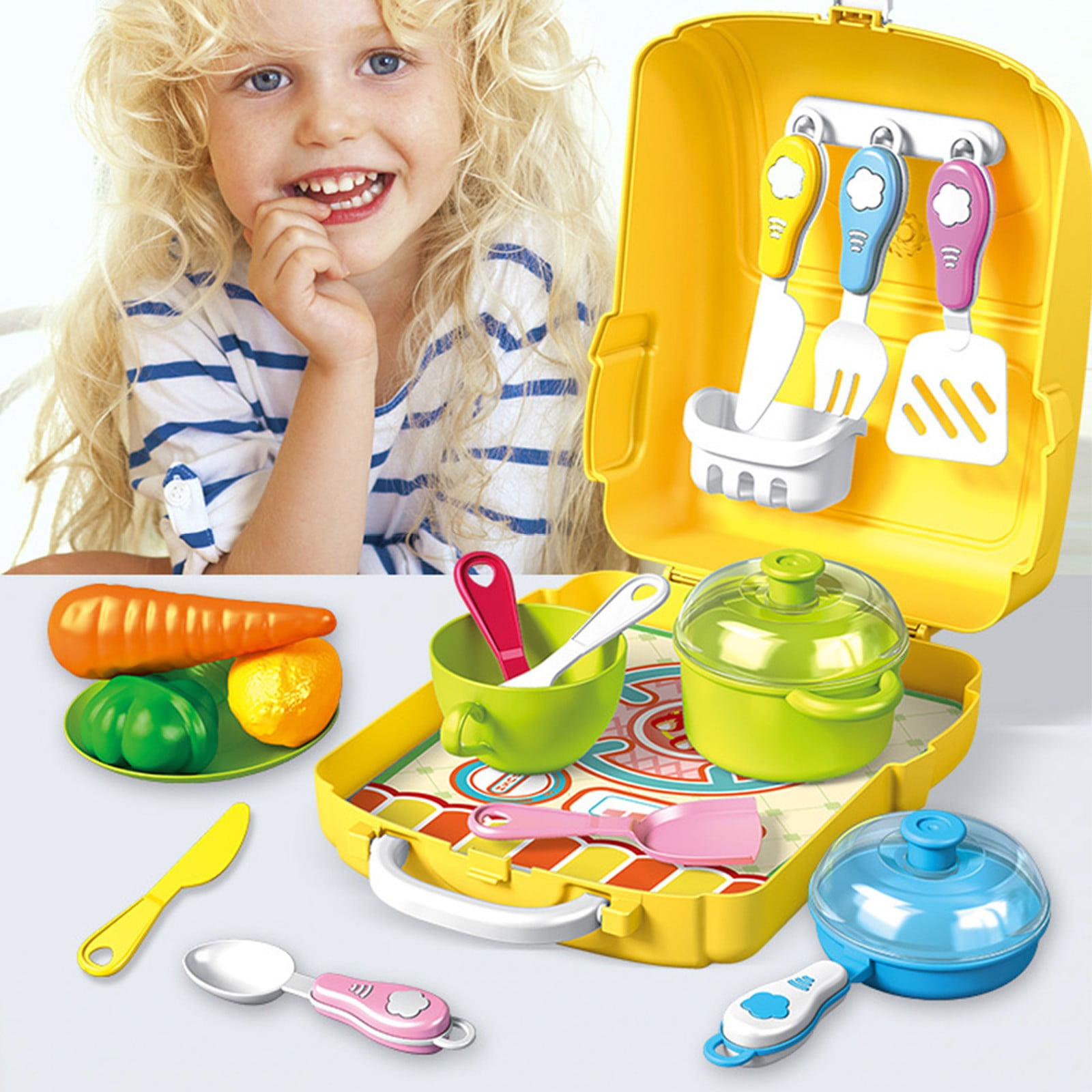 Sokhug New Children'S Play House Toy Set Kitchen Beauty Backpack Mini ...