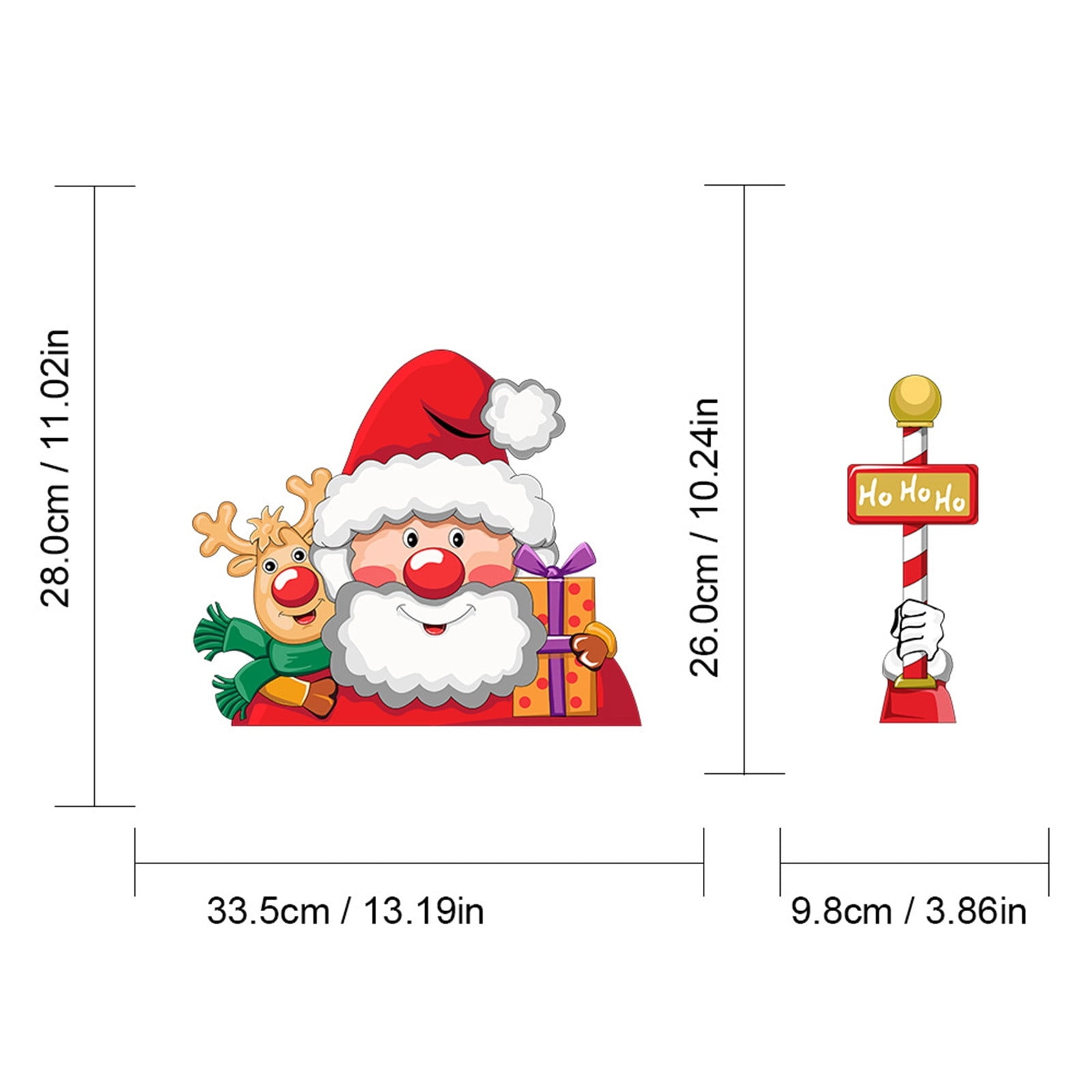 Sokhug Santa Claus Elf- Wiper Sticker Removable Rear Windshield Wiper ...