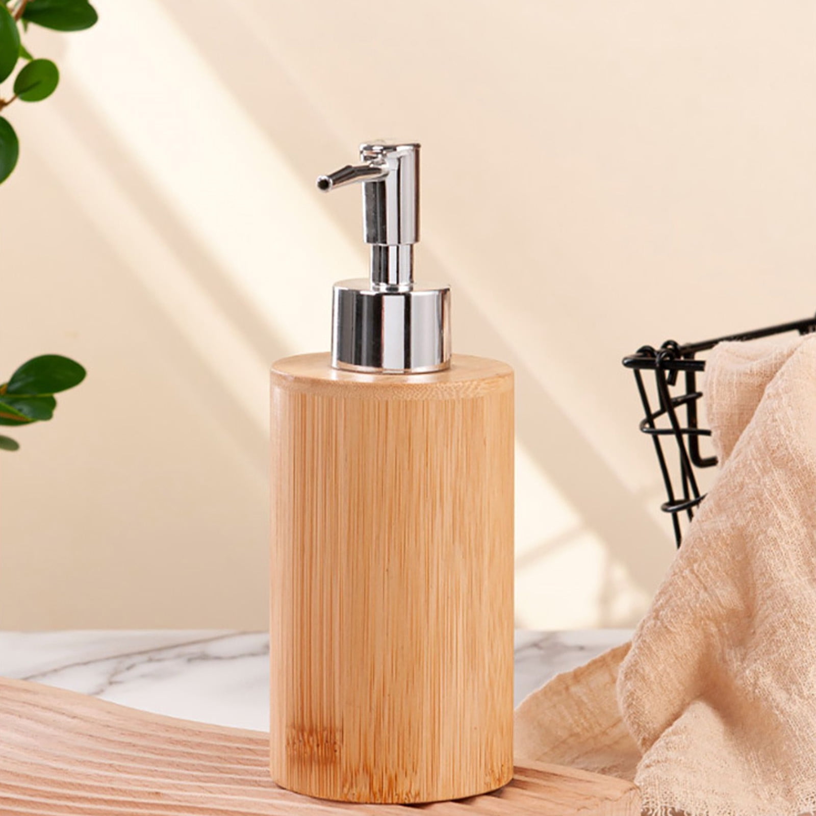 Sokhug Soap Dispenser, Wood Bathroom Hand Soap and Lotion Dispenser Set ...