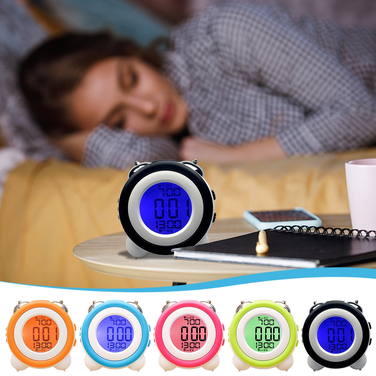 Sokhug Three-dimensional LED Alarm Clock Silent with Luminous ...