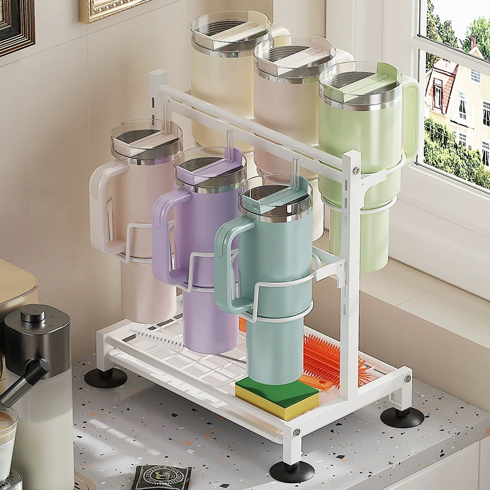 Sokhug Water Bottle Organizer Rack for Tumbler with Handle ...