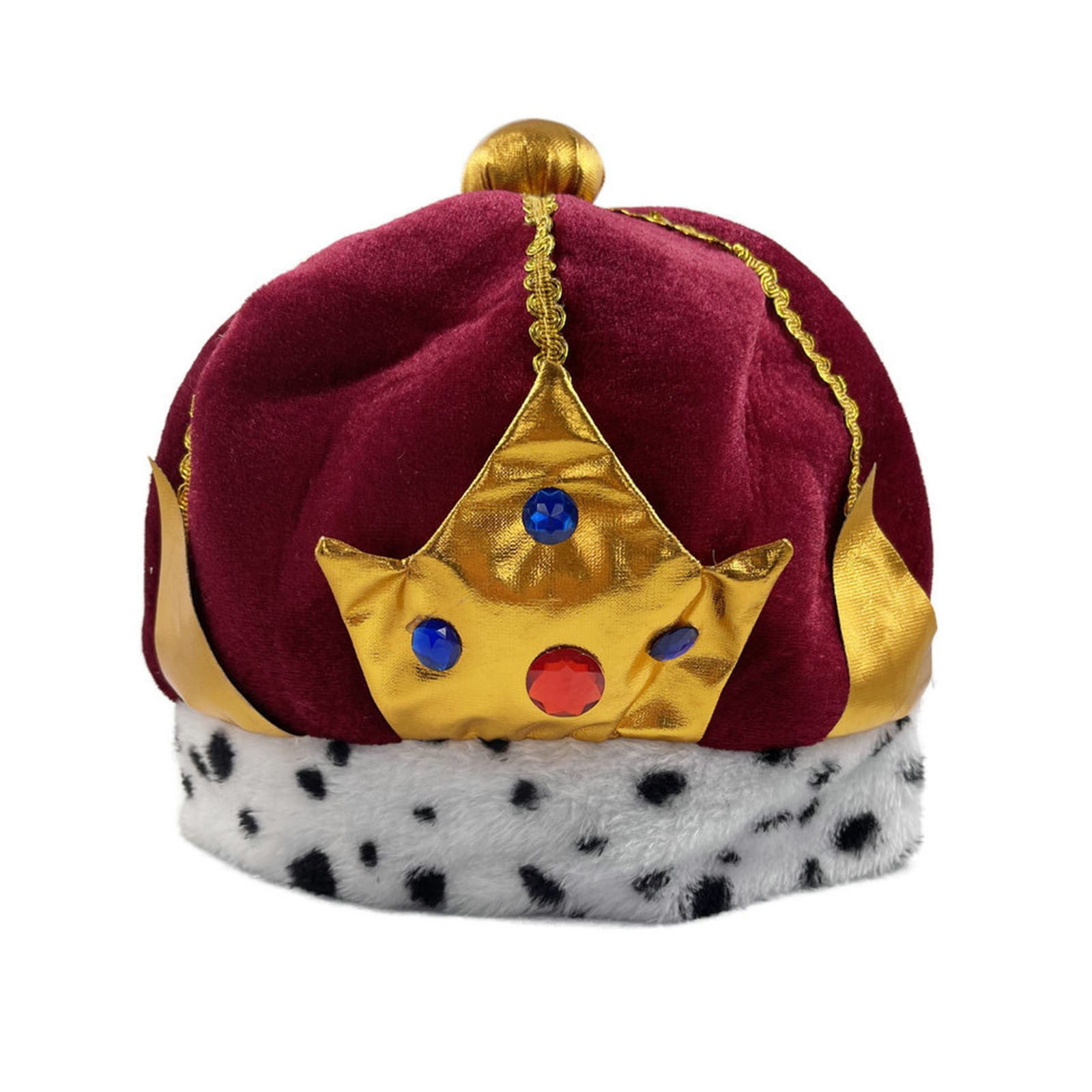 Sokhug Women Red Velvet Crown, Gold Trim, King Crown For Prom ...