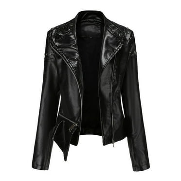 First Mfg Co - Fairmont - Women's Motorcycle Biker Riding Black Leather ...
