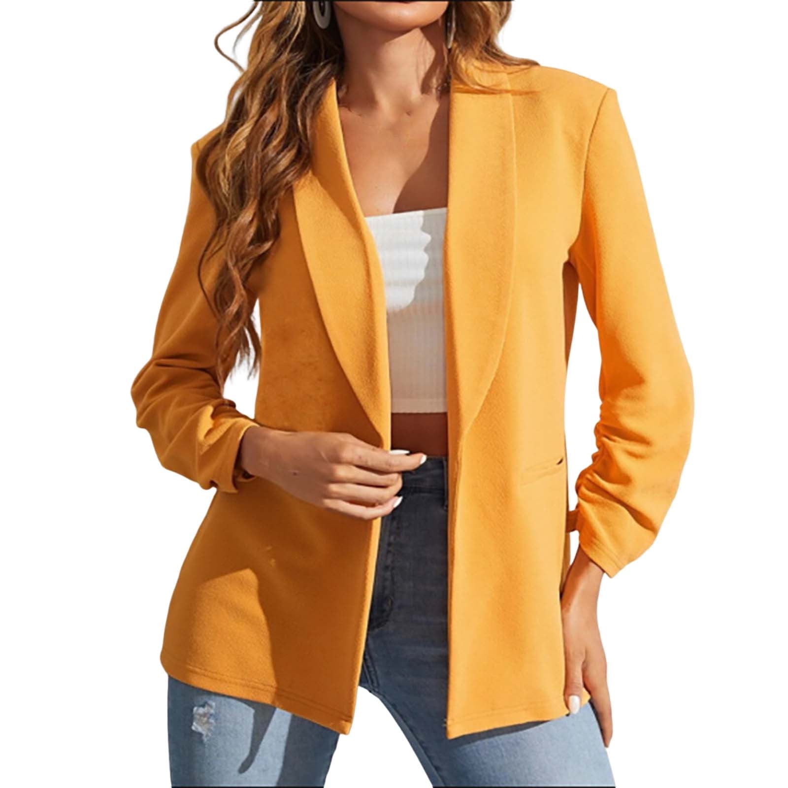 Sokhug Womens Casual Blazer Jacket Long Sleeve Open Front Work Office
