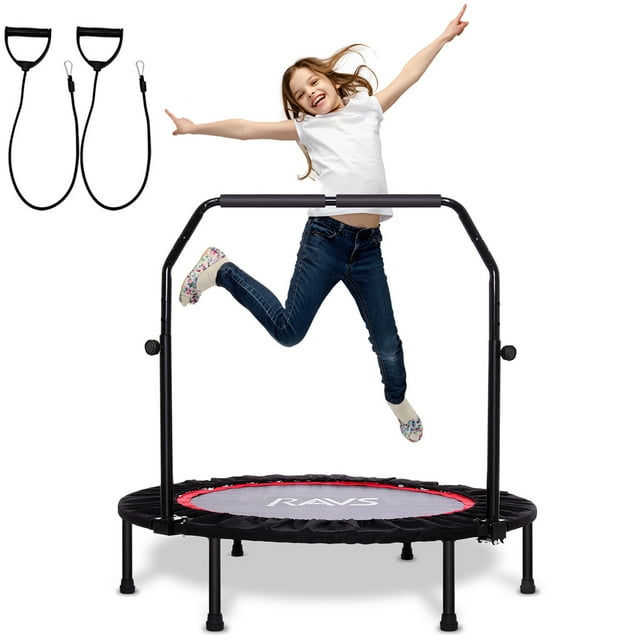 Sokia 40'' Heavy-Duty Foldable Mini Fitness Trampoline with Adjustable ...