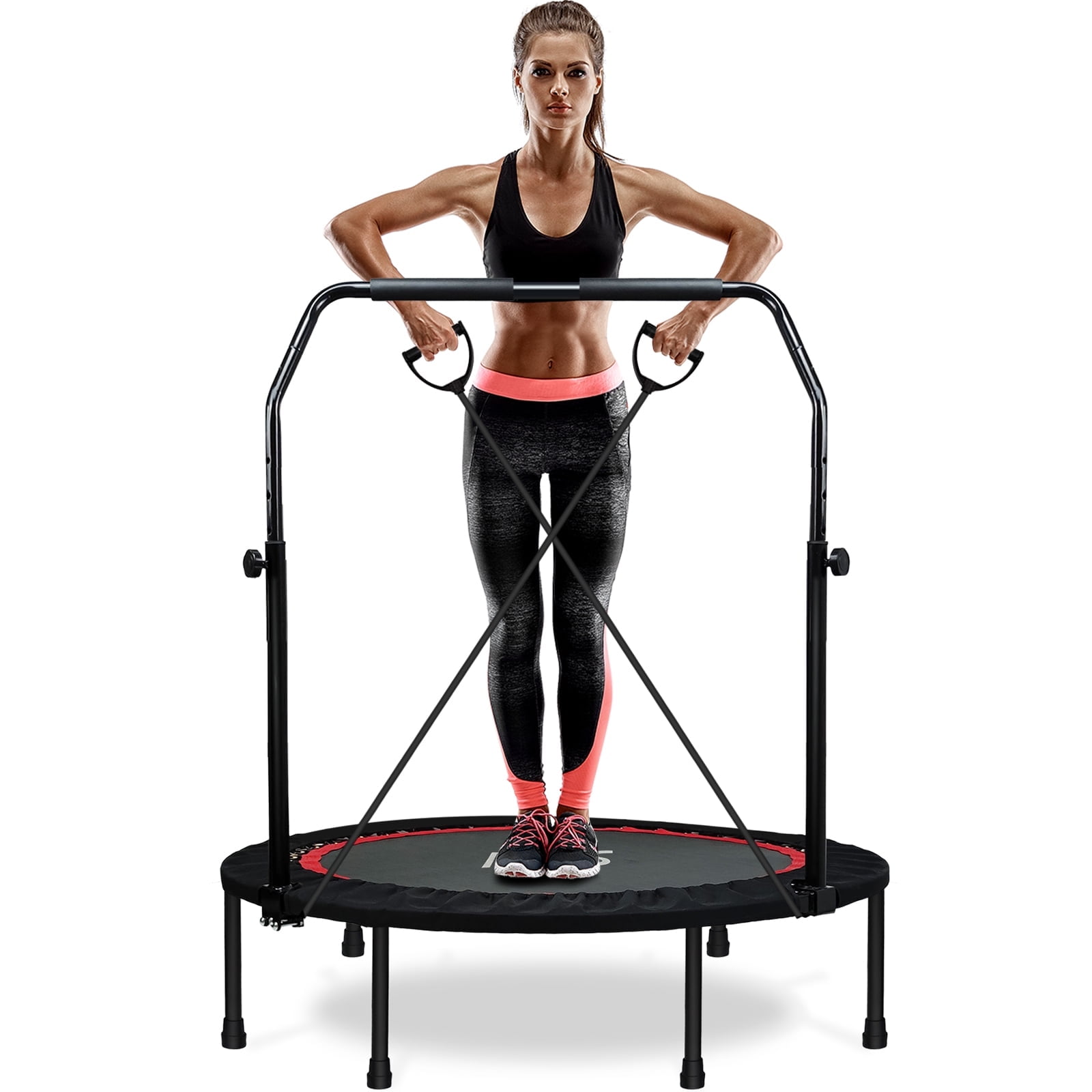 Sokia 40'' inch Upgrade Black Foldable Mini Trampoline Rebounder for ...