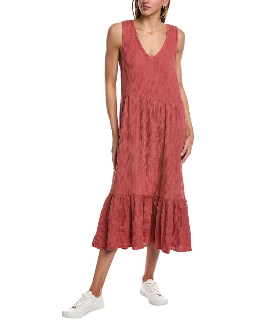 Sol Angeles womens Crepe Ruffle Midi Dress, m, Red - Walmart.com