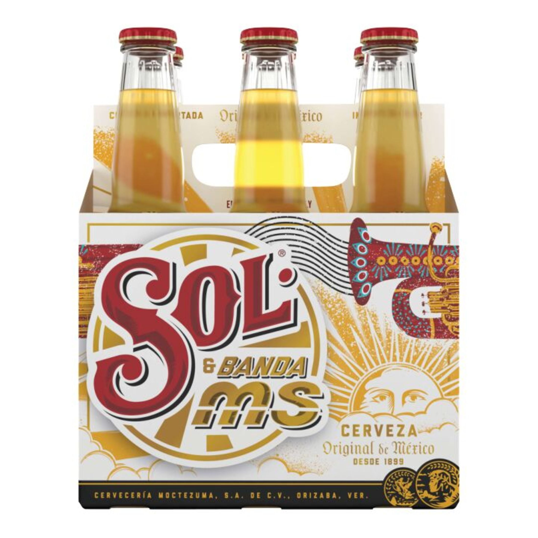 Sol Beer, 6 Pack, 330 ML Glass Bottles, 4.5% ABV - Walmart.com