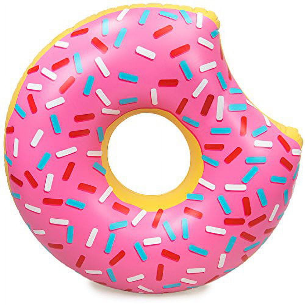 Sol Coastal 4-foot Jumbo Swimming Pool Donut Float, Strawberry Frosted ...