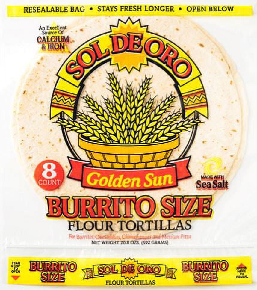 Sol De Oro Flour Burrito Size 10" 8ct. Tortillas - Walmart.com