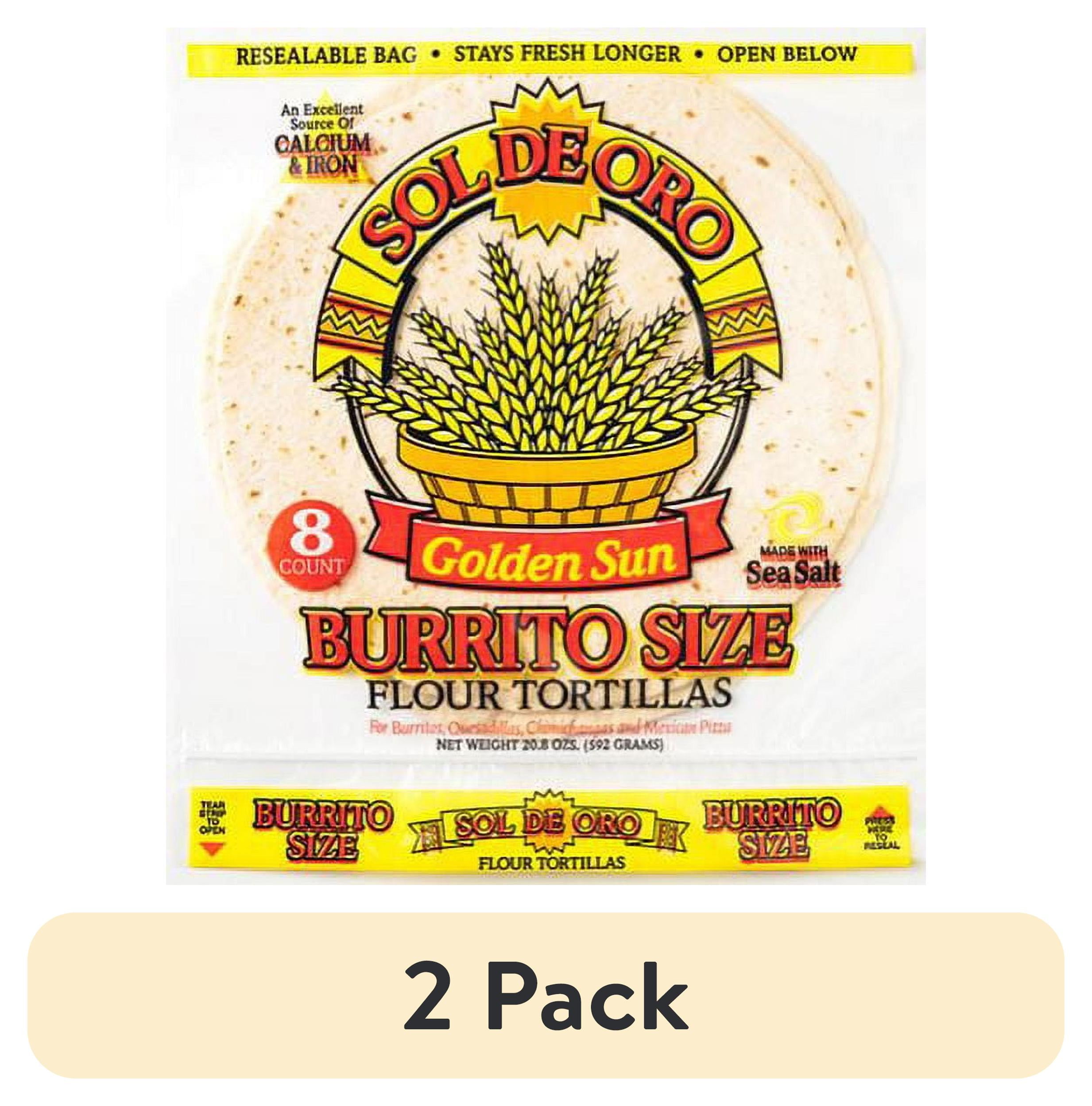 (2 pack) Sol De Oro Flour Burrito Size 10" 8ct. Tortillas - Walmart.com