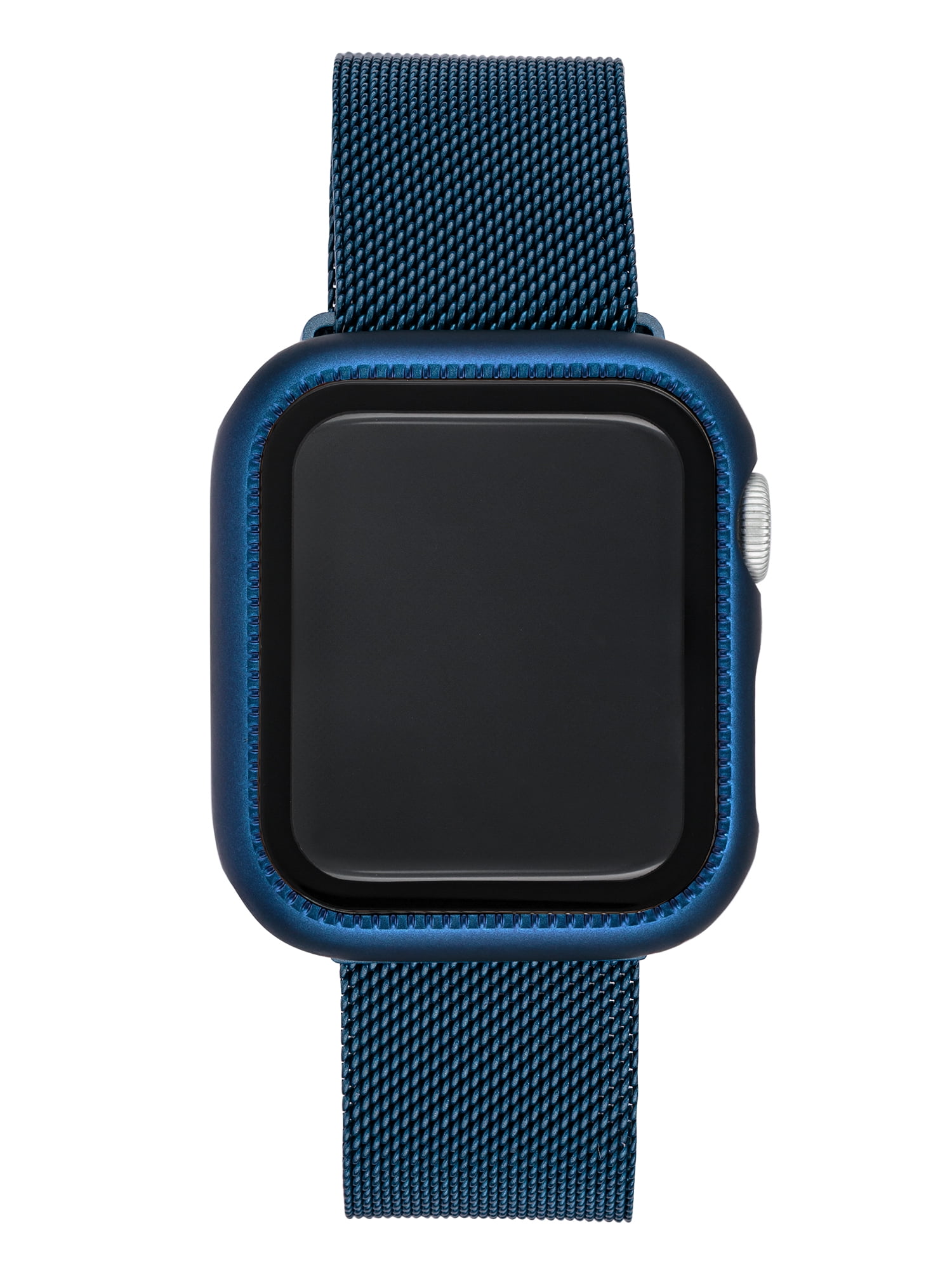 Sol-Light Navy Mesh Apple Smartwatch Band and Bumper Set, Wristwatch ...