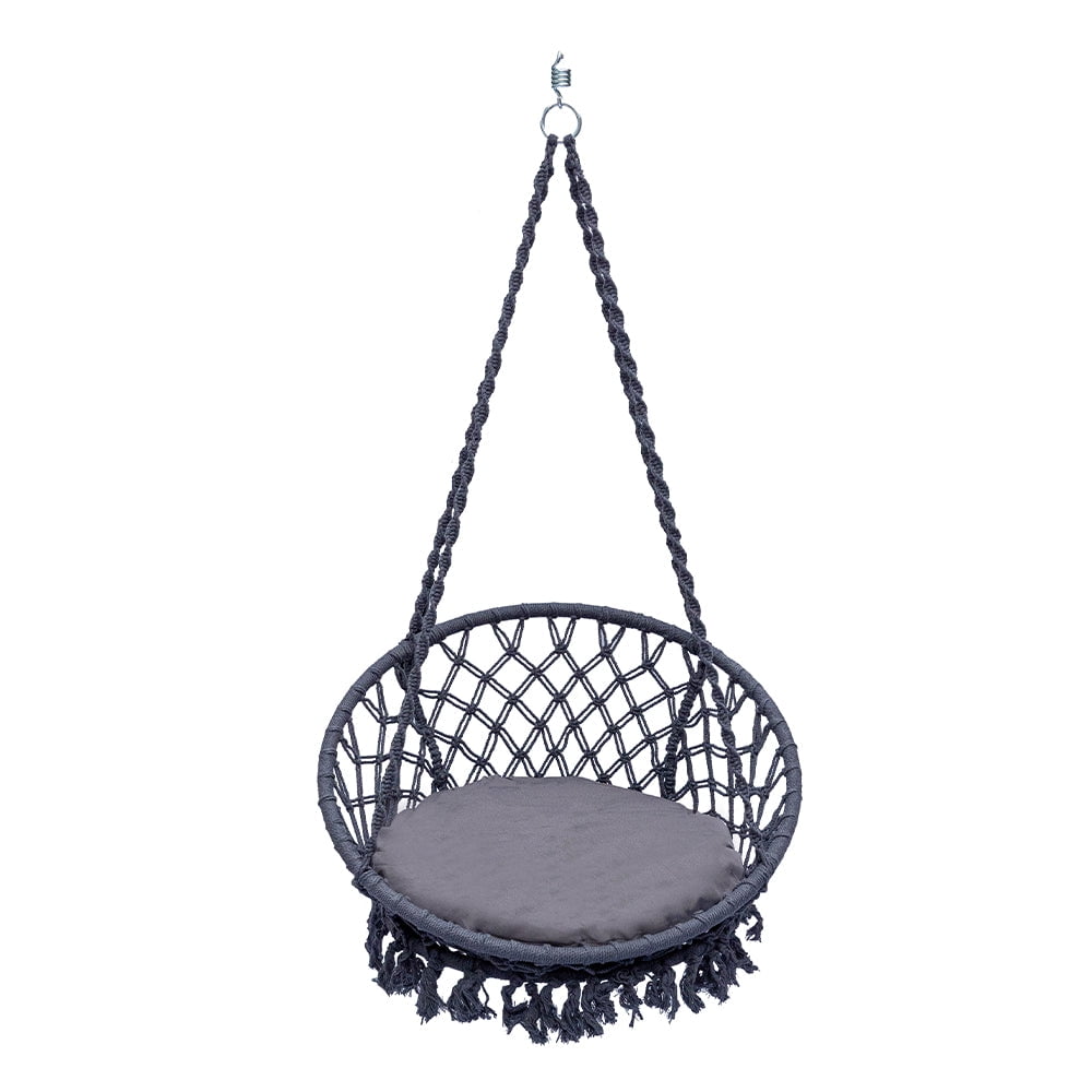 Bahia Macrame Hammock Chair with Cushion Hanging Chair for Bedroom Rope ...
