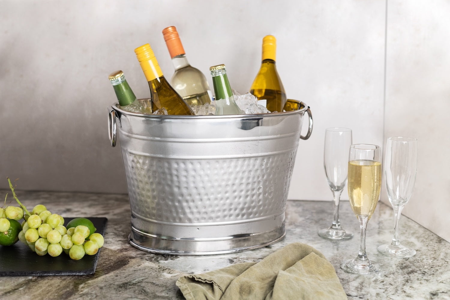Sol Living Beverage Tub Large Ice Bucket with Handles Single Wall ...