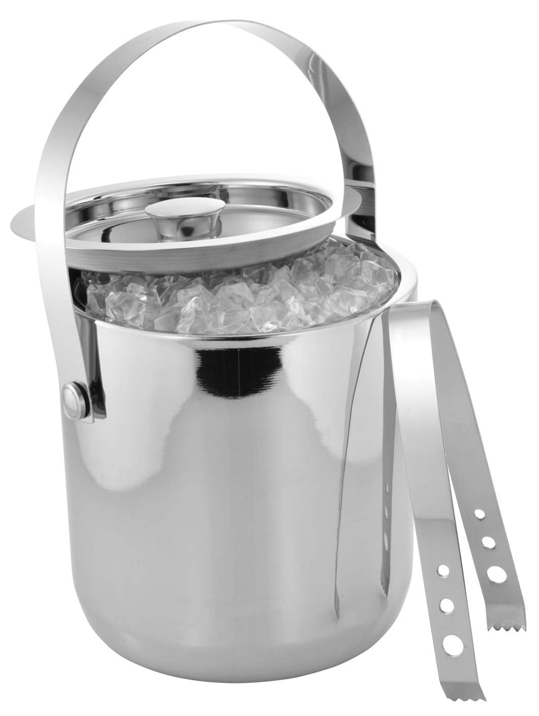 Sol Living Ice Bucket - Double Wall Stainless Steel - Includes Tongs ...