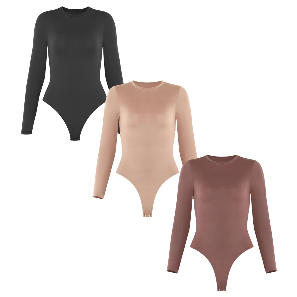 Sol Living Shapewear for Women Long Sleeve Body Shaper Bodysuits for ...