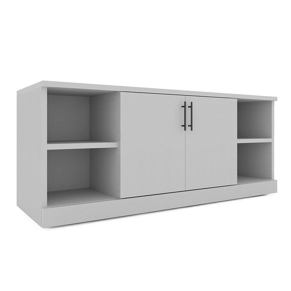 Sol Series Storage Credenza Open Shelves And Doors 24"Dx70"W Cabinet ...