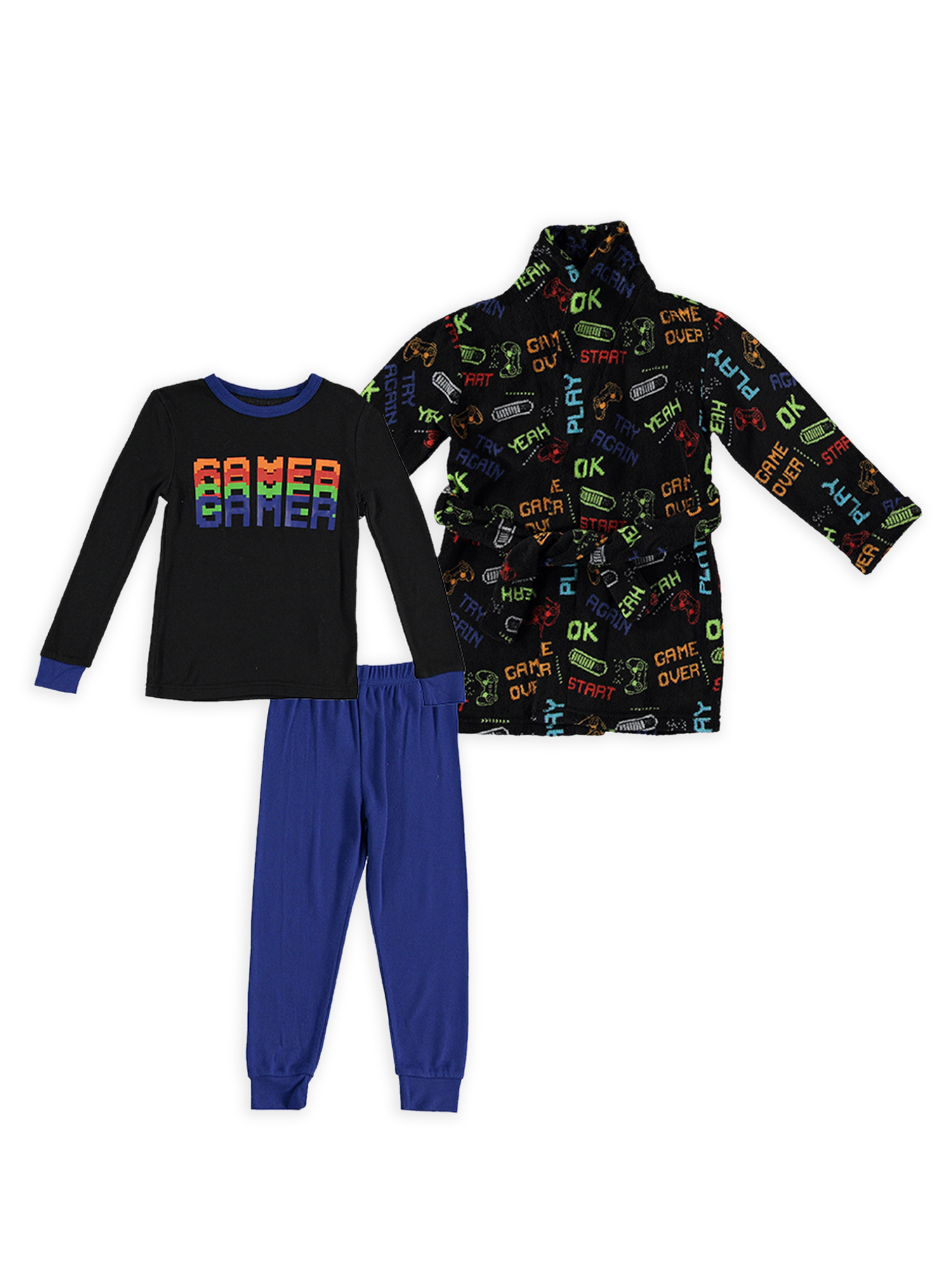 Sol Sleep Boys 3 Piece Robe and Pajama Set, Sizes 5-16 - Walmart.com