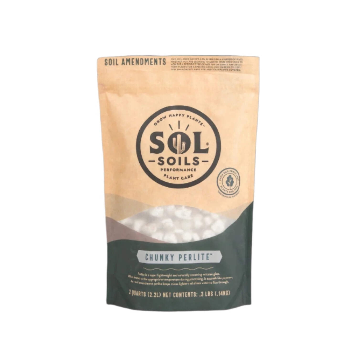 Sol Soils Chunky Perlite - 2 Quart Bag for Cacti, Succulents & Orchids ...
