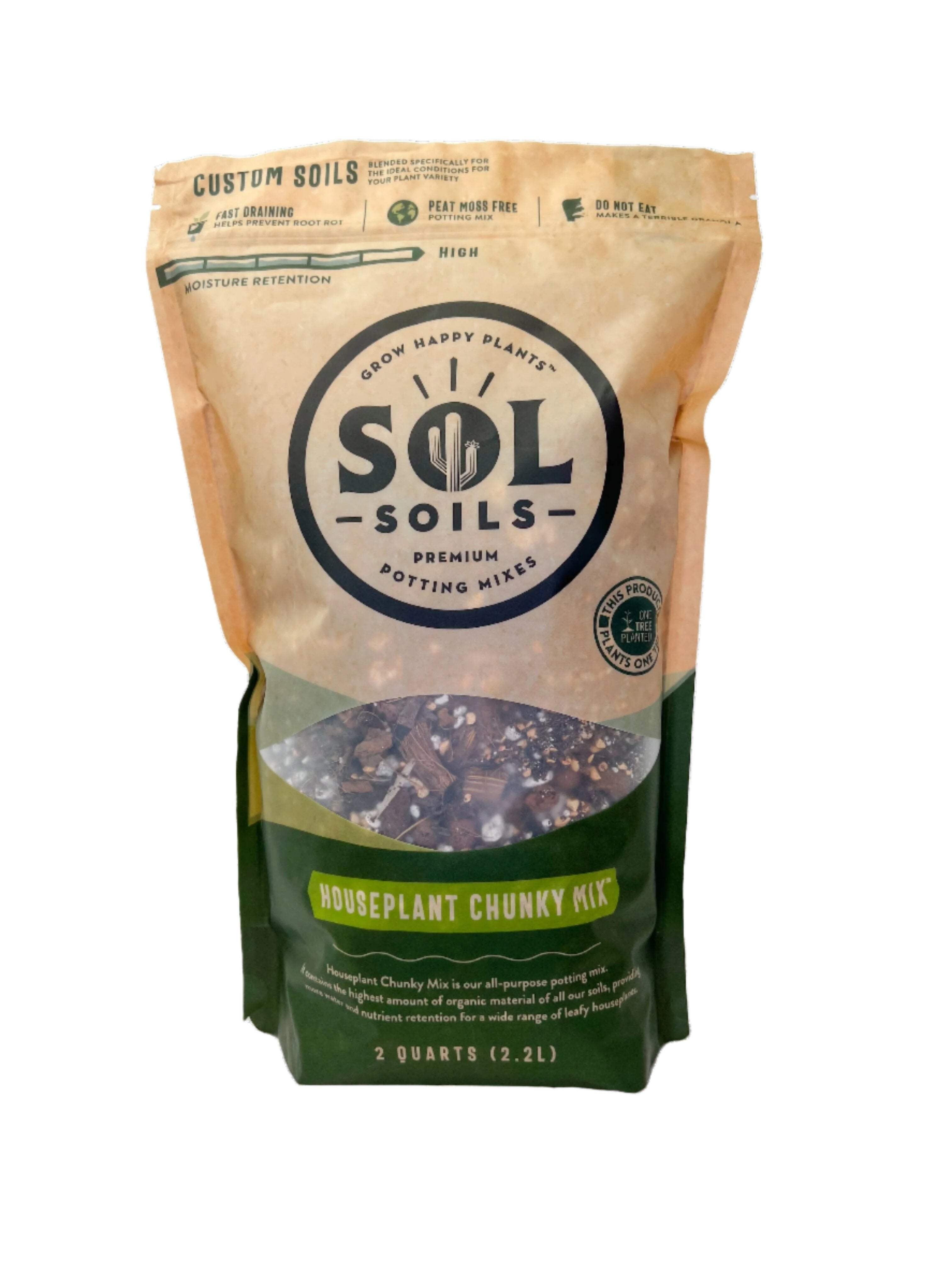 Sol Soils Organic Houseplant Chunky Mix Soil for Jungle Plants and ...