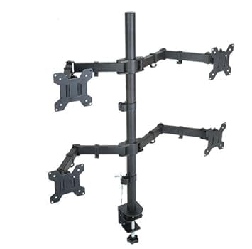 Sol Solutions 4 Monitor Stand For Desk 4 Screen Setup For Trading Black ...