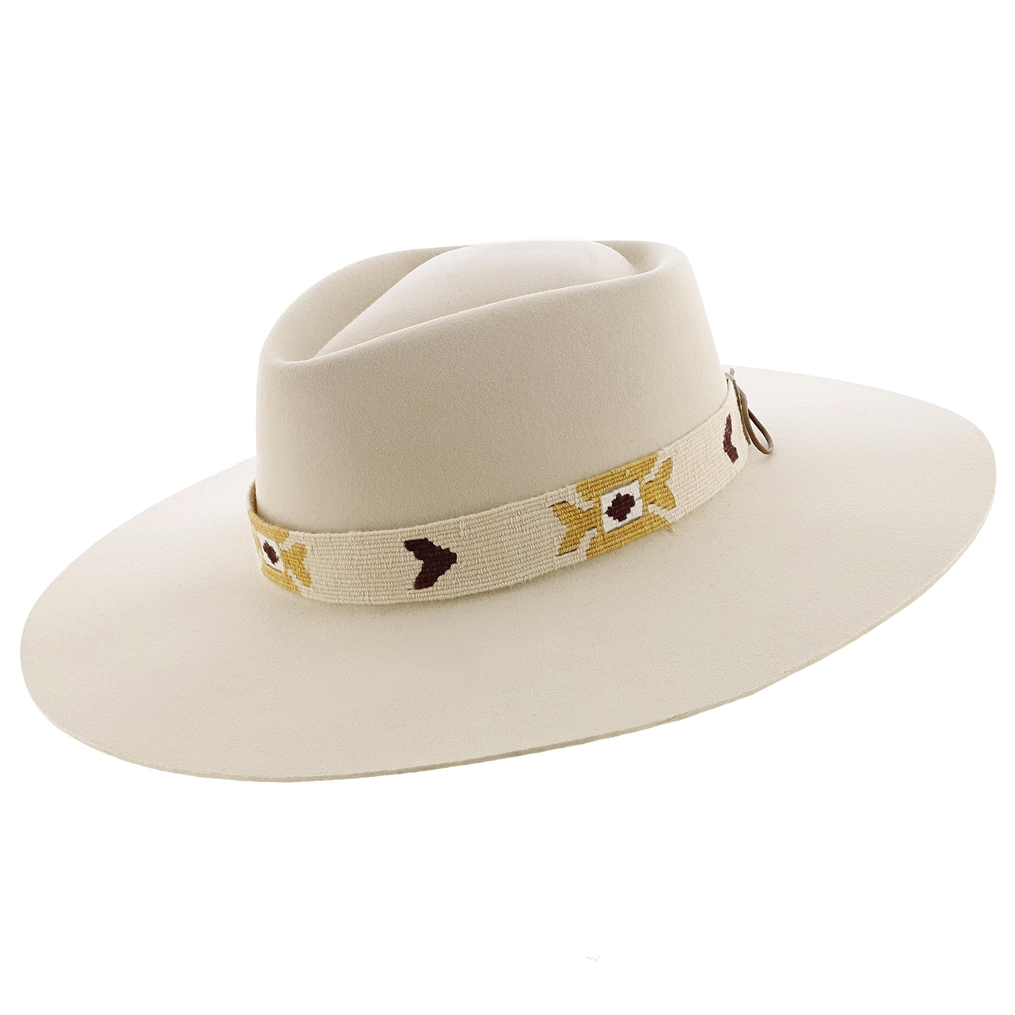 Sol Wide Brim Wool Felt Fedora Hat - L - Bone - Walmart.com